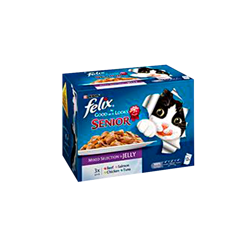 Felix Pouches Senior, AGAIL Mixed Variety, 12 x 100 - Sevenoaks Animal ...